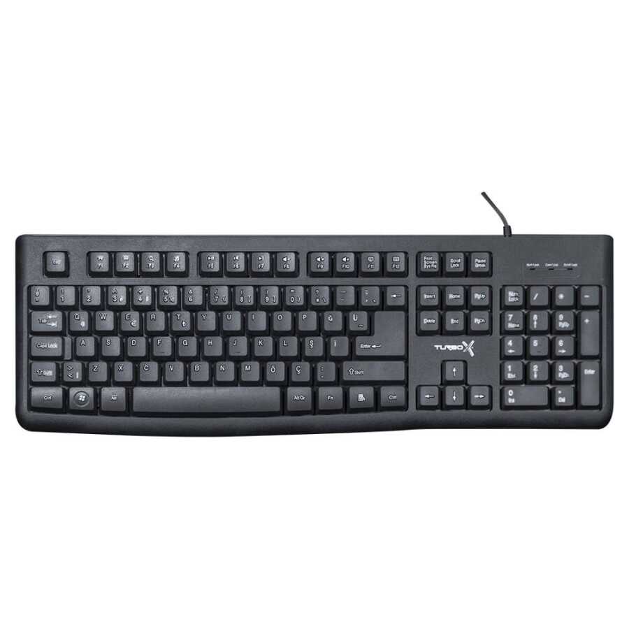 Turbox Black TR-K88 USB Kablolu Siyah Multimedya Standart Q Klavye ...